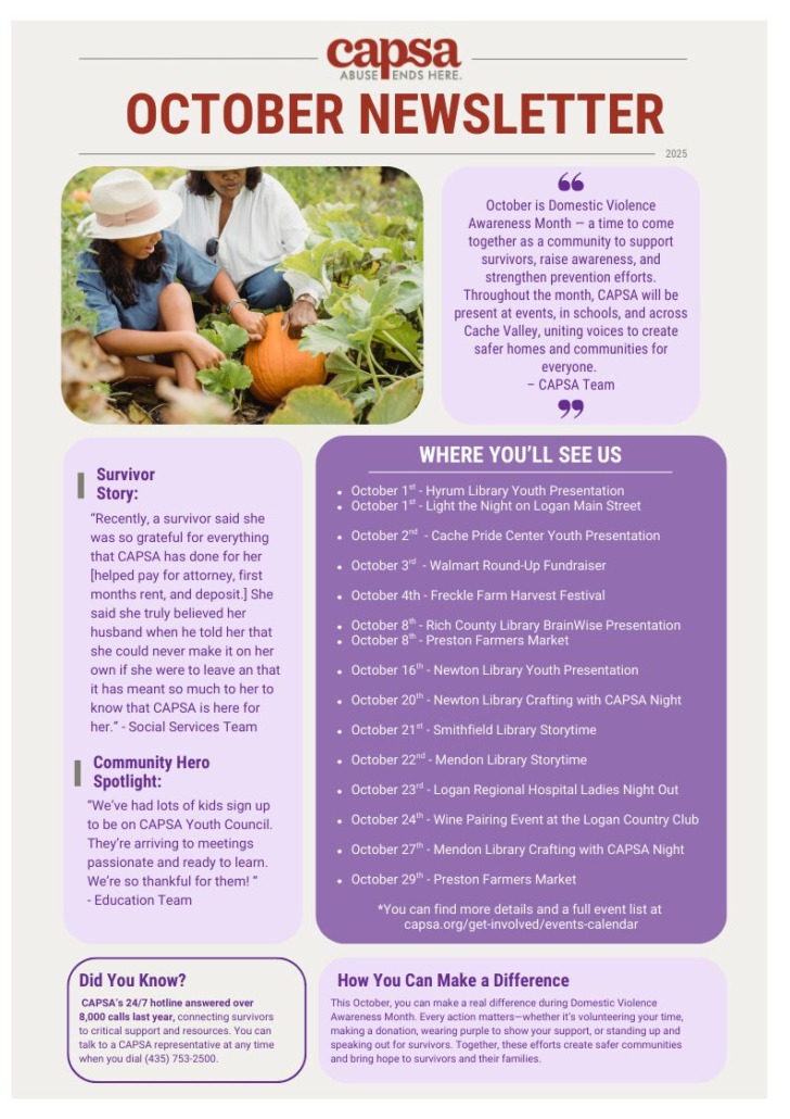 October Newsletter – CAPSA