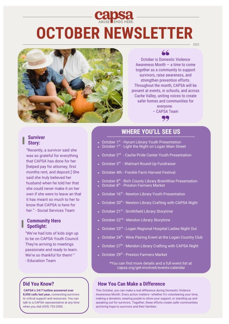 October Newsletter – CAPSA