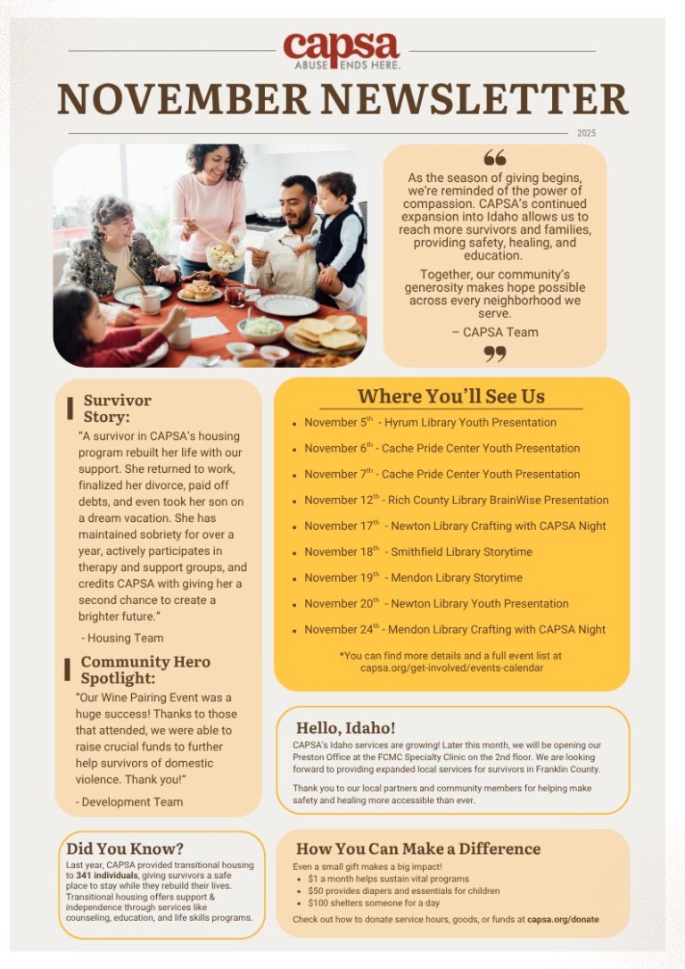 November Newsletter – CAPSA